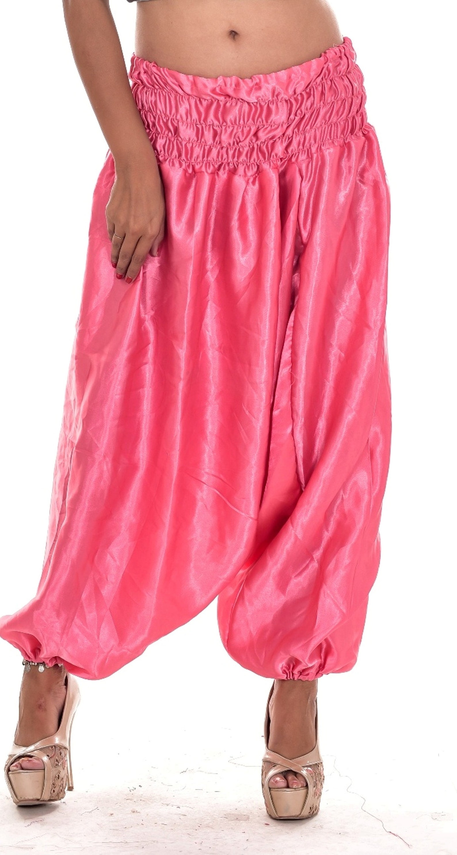 Indian Harem Pants Women's Satin Silk Beach Wear Alibaba Solid Print ...