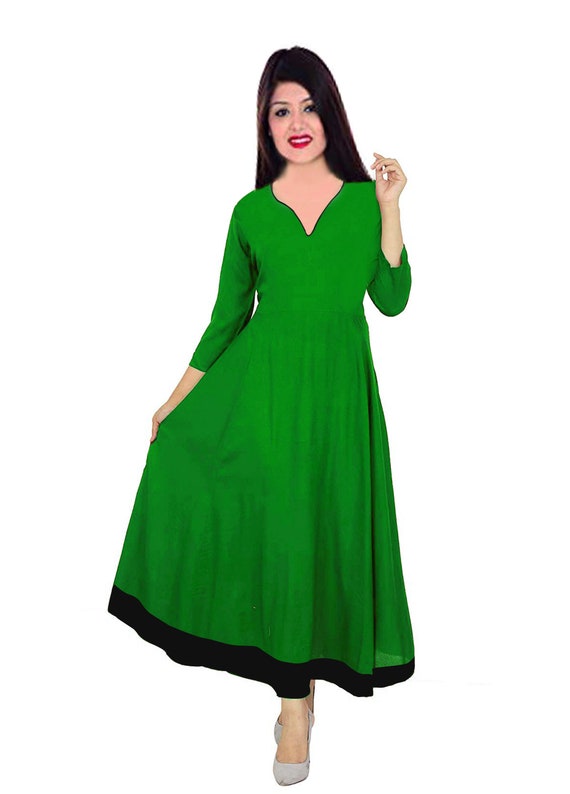 Indian Women's Long Dress Sweetheart Neck Pure Cotton | Etsy