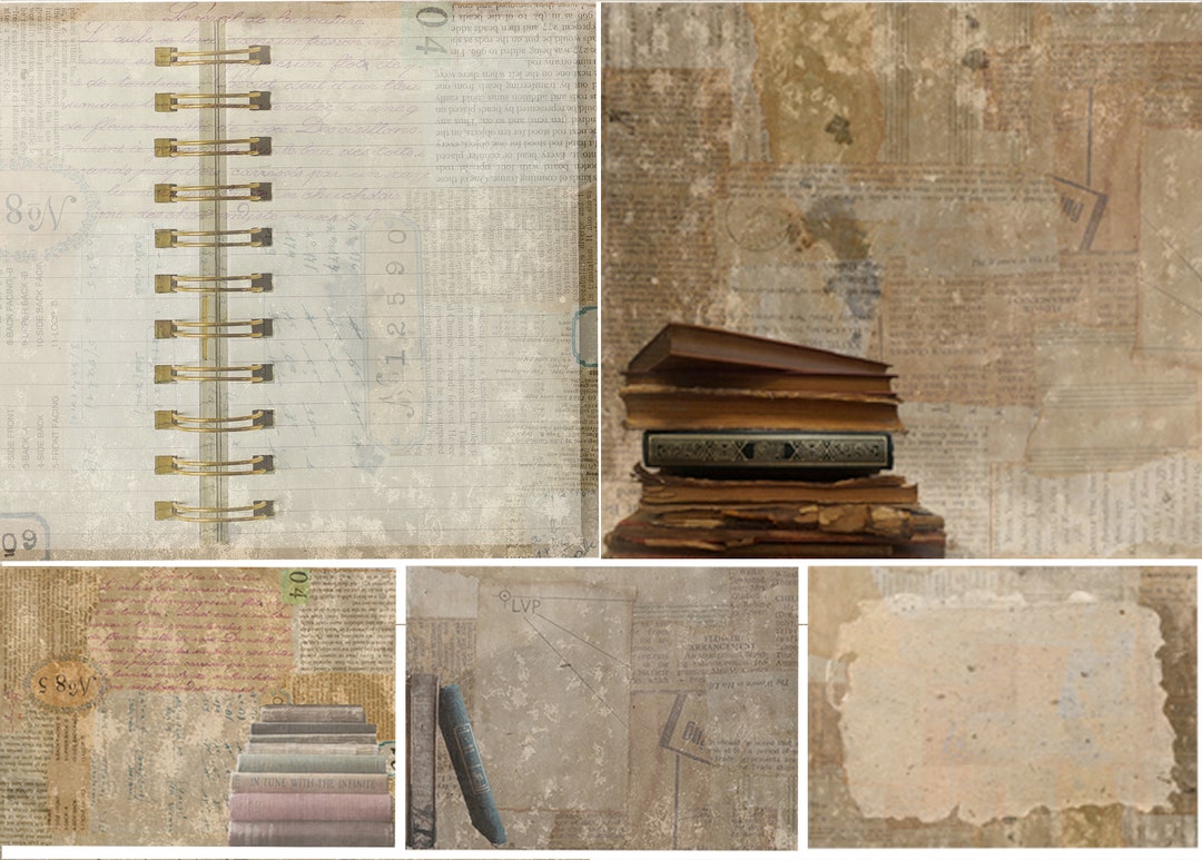 Digital Basic Book Collaged Journal Diary Keepsake Sheet Printable ...