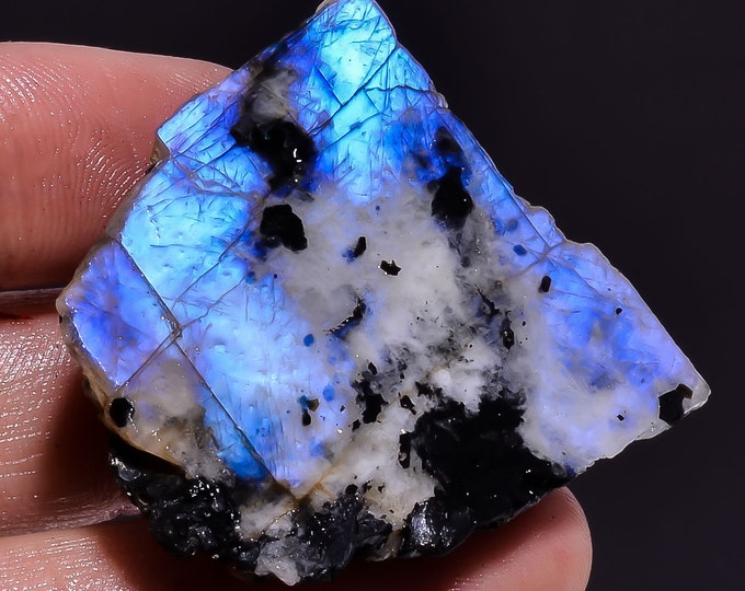 50%OFF + Buy One Get One Free Natural Rainbow Moonstone Rough Blue ...