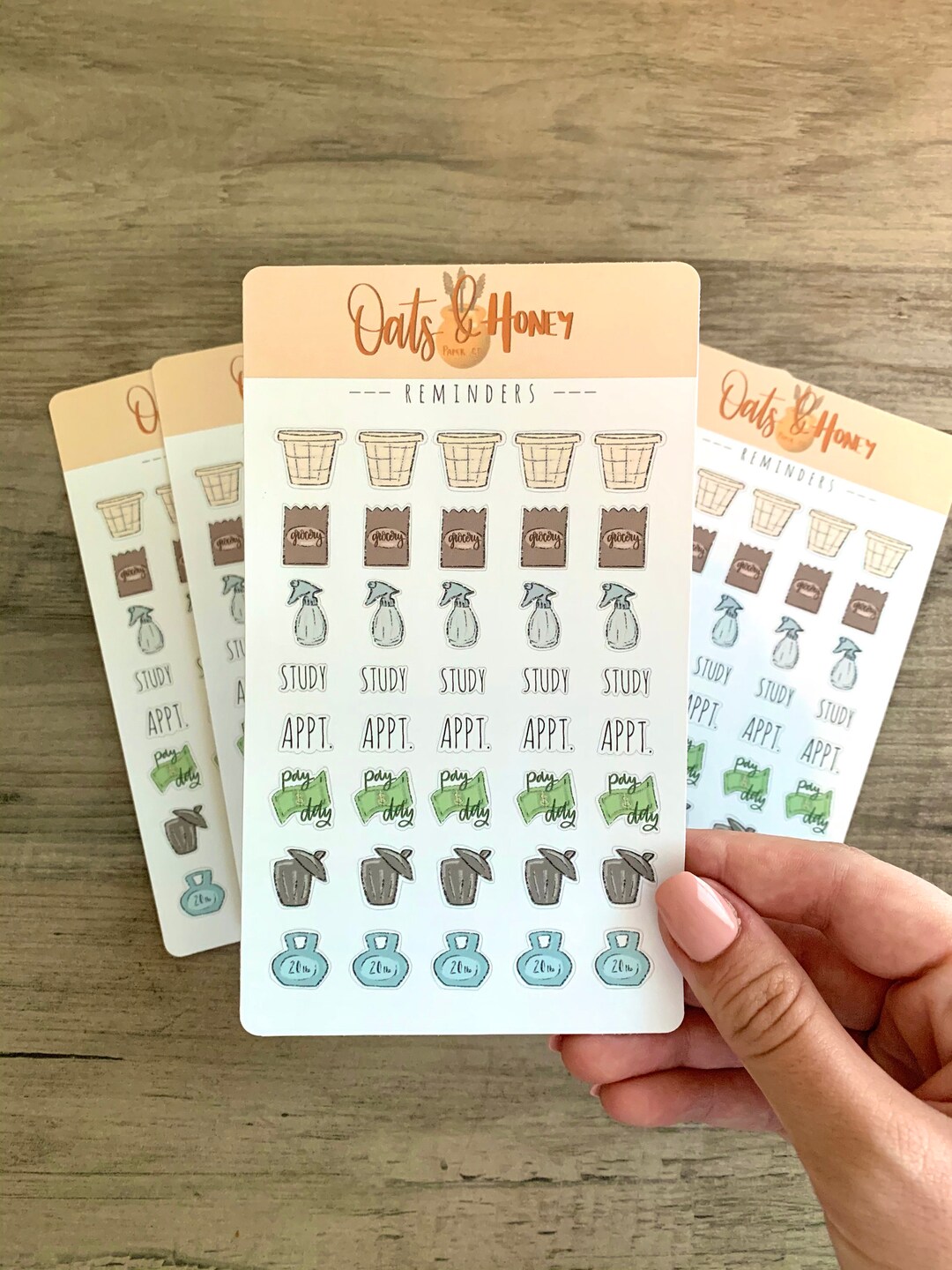 Stickersheet Reminders Planner Stickers, Mini Stickers, Journal ...