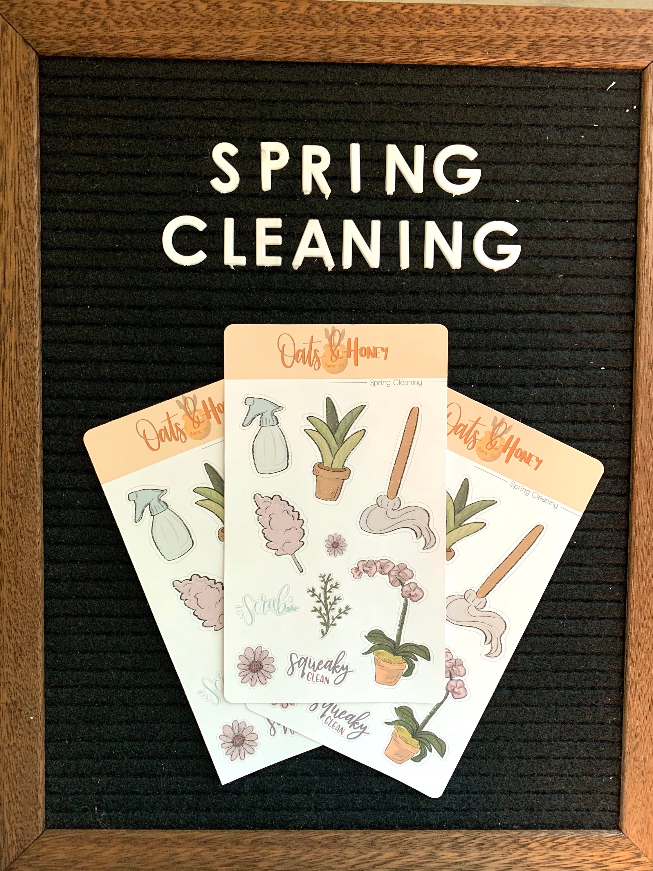 Stickersheet Spring Cleaning Spring Stickers Cleaning | Etsy