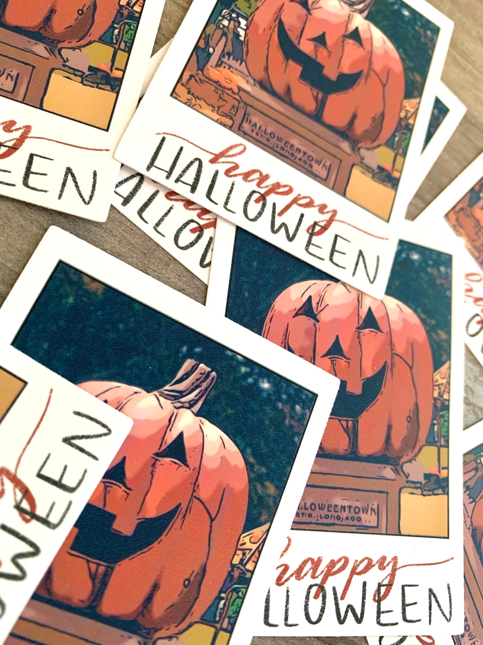 Halloween Sticker Halloweentown Polaroid Vinyl Sticker - Etsy