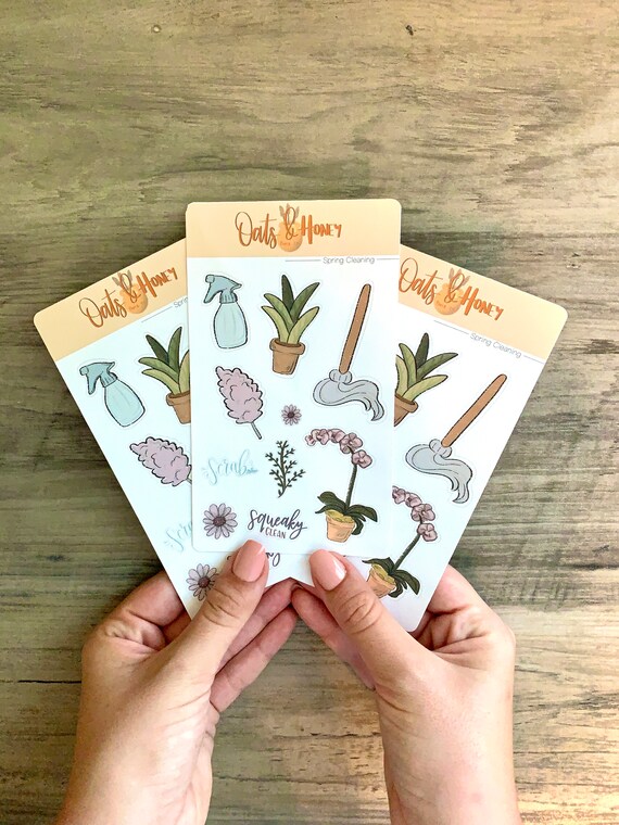 Stickersheet Spring Cleaning Spring Stickers Cleaning | Etsy