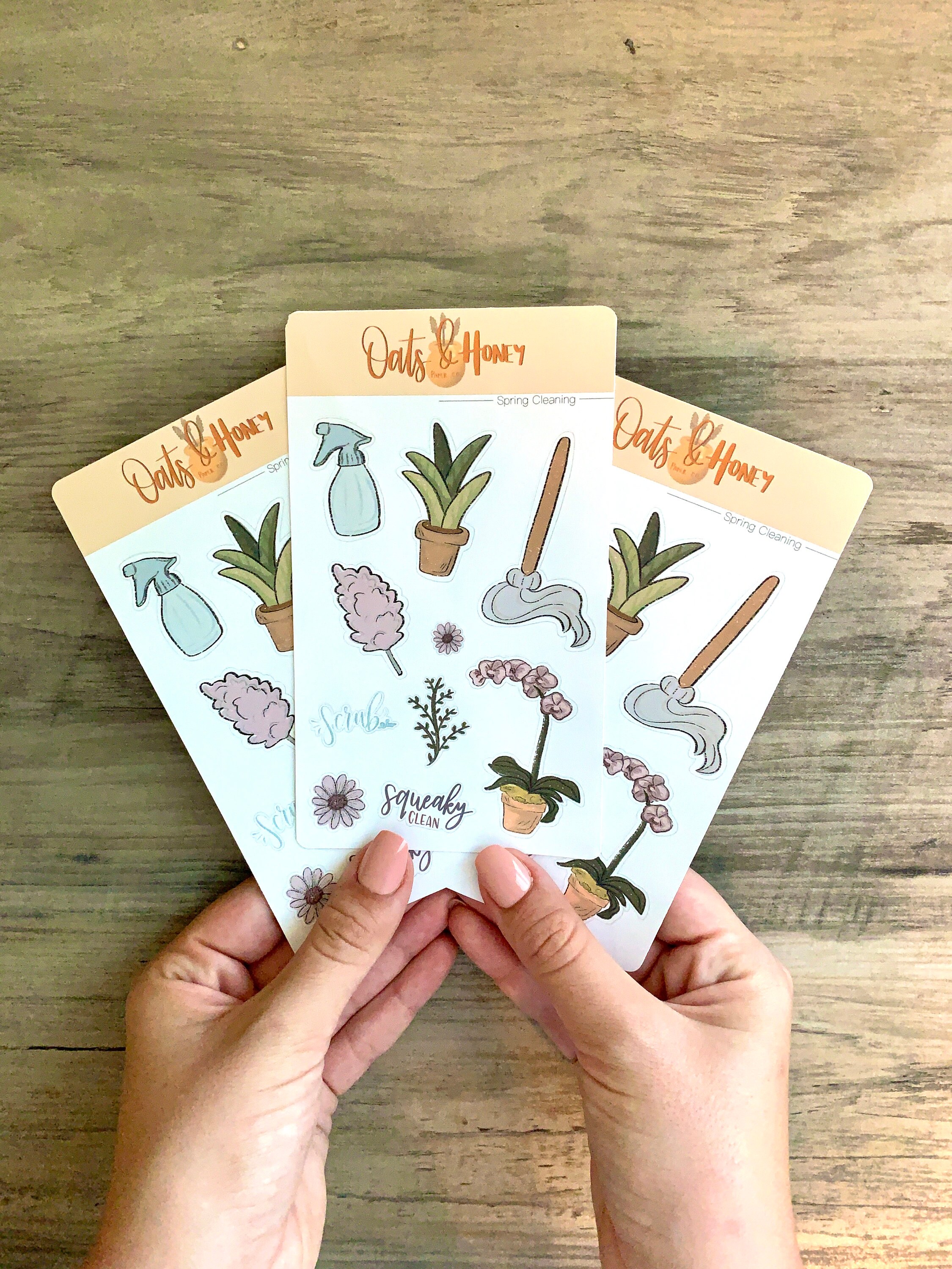 Stickersheet Spring Cleaning Spring Stickers Cleaning | Etsy