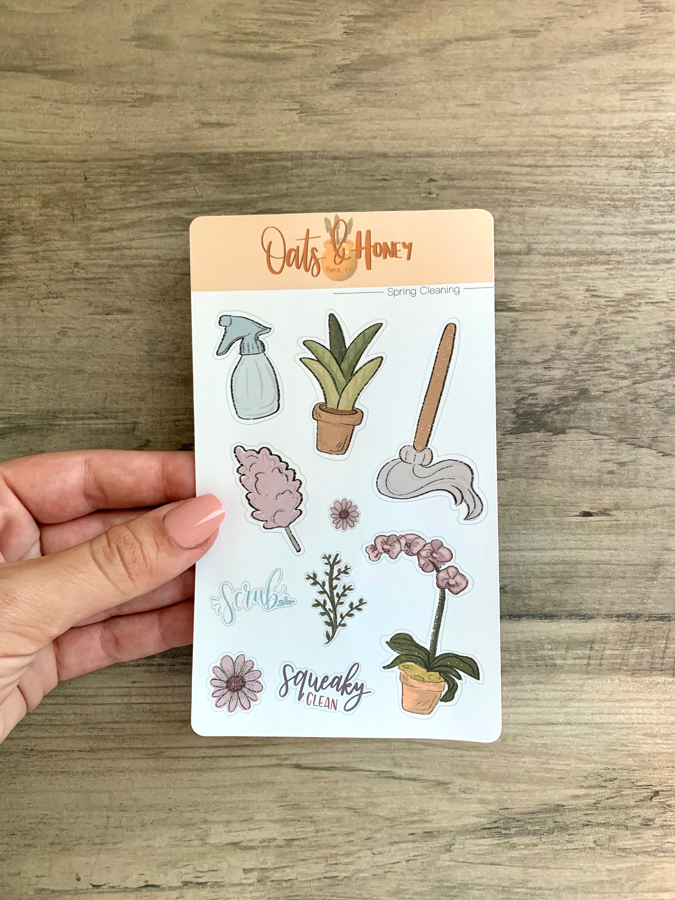 Stickersheet Spring Cleaning Spring Stickers Cleaning | Etsy
