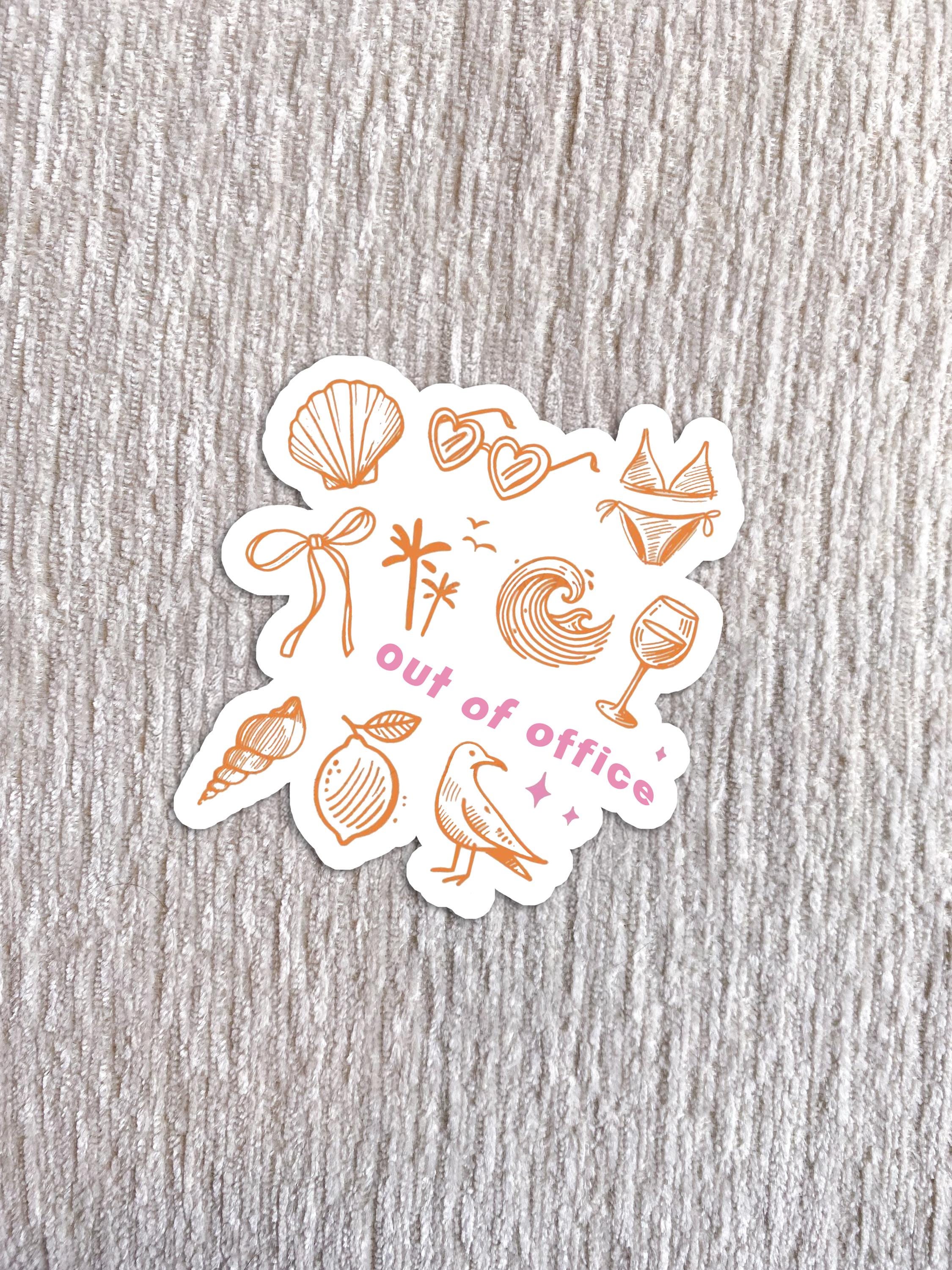 Out of Office Sticker, Vinyl Sticker, Beach Sticker, Summer Sticker ...