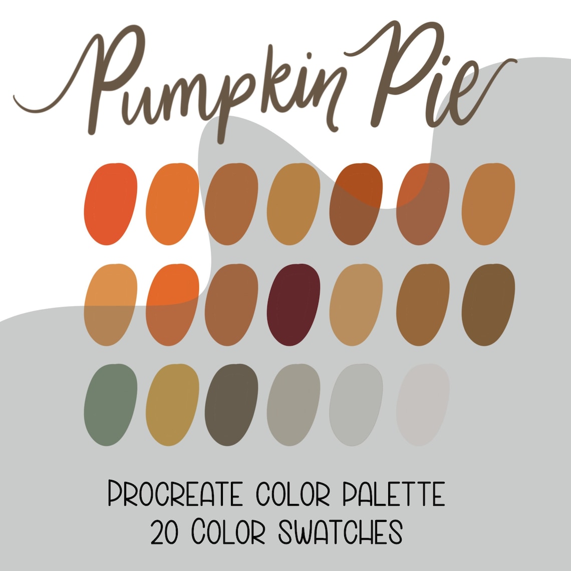 Procreate Palette Pumpkin Pie Color Palette Instant - Etsy