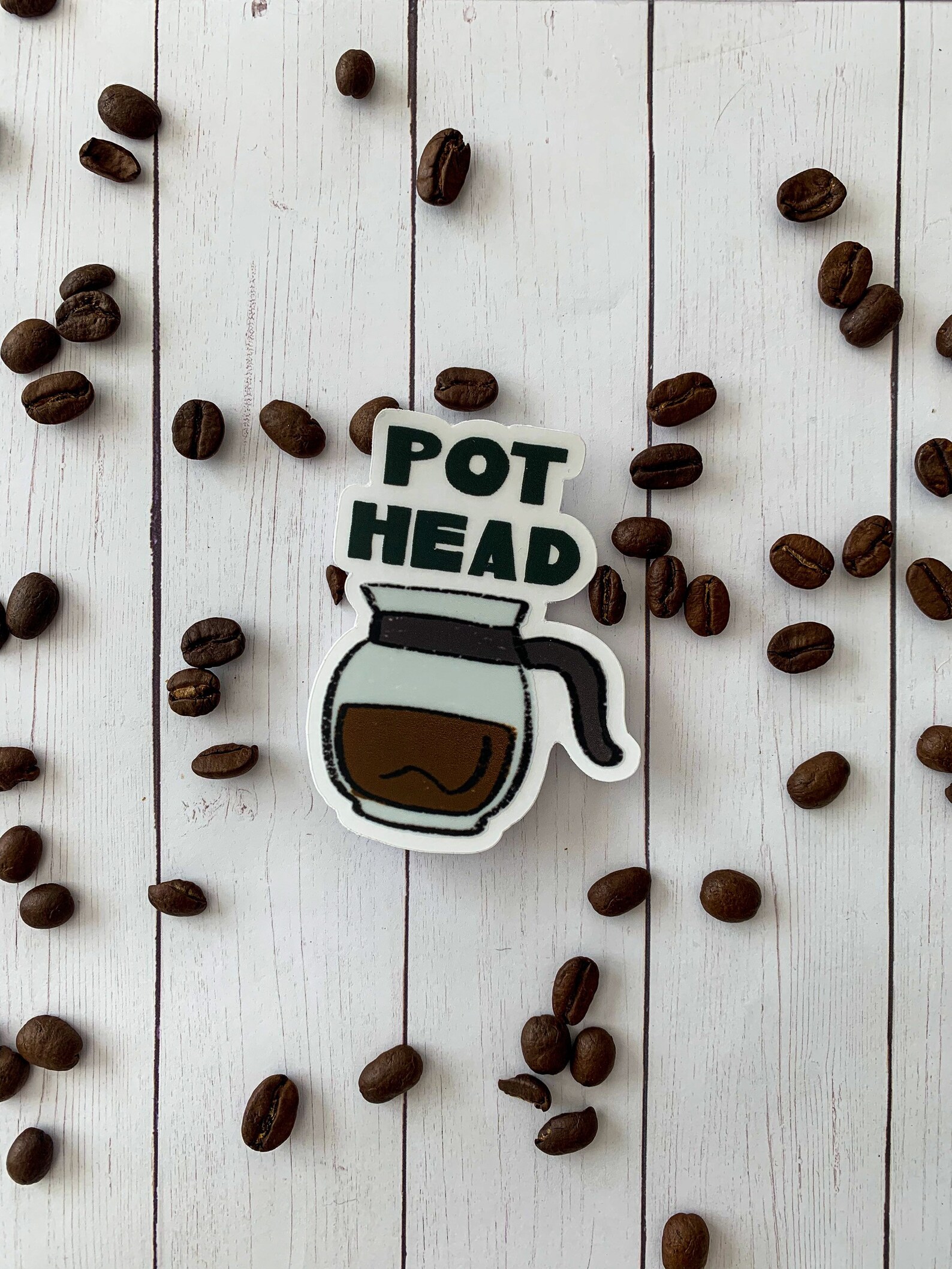 Coffee Sticker| Pot Head |funny Coffee Sticker, Funny Sticker, Coffee ...