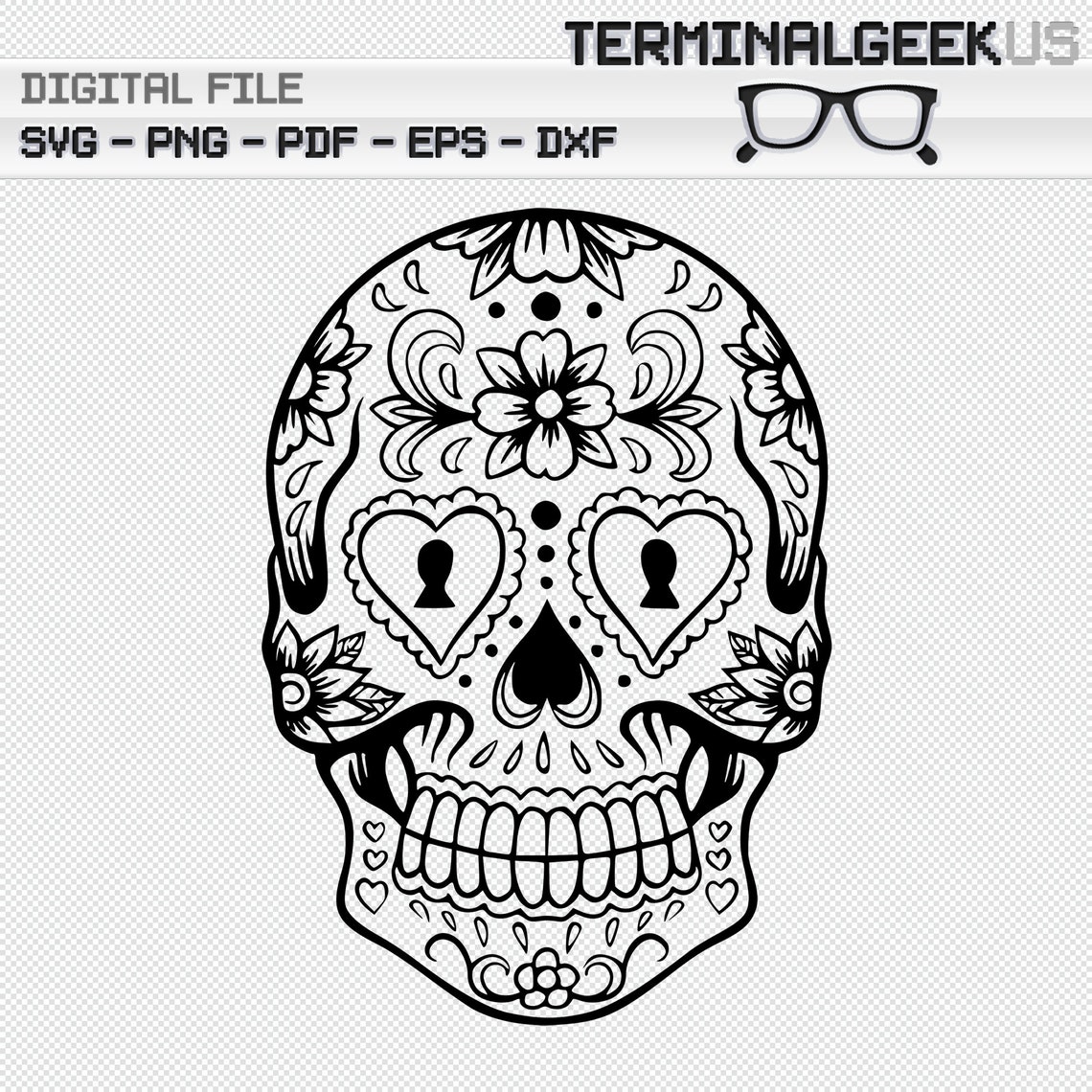 Skull With Keyhole Svg Png Eps Dxf Pdf Cricut Silhoutte - Etsy