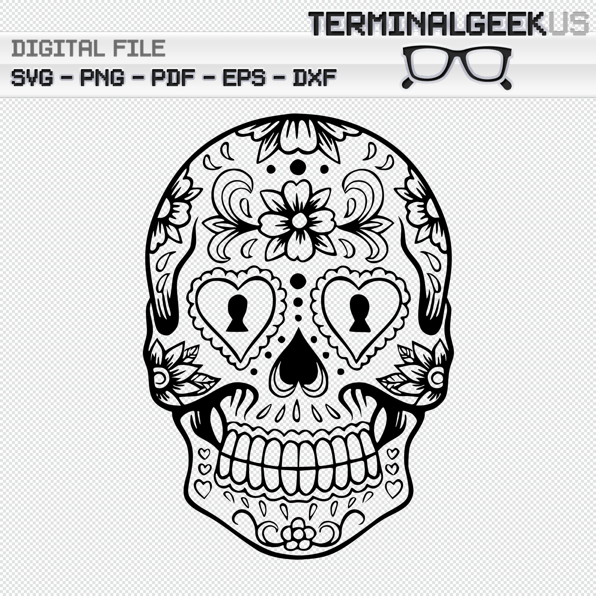 Skull With Keyhole Svg Png Eps Dxf Pdf Cricut Silhoutte | Etsy