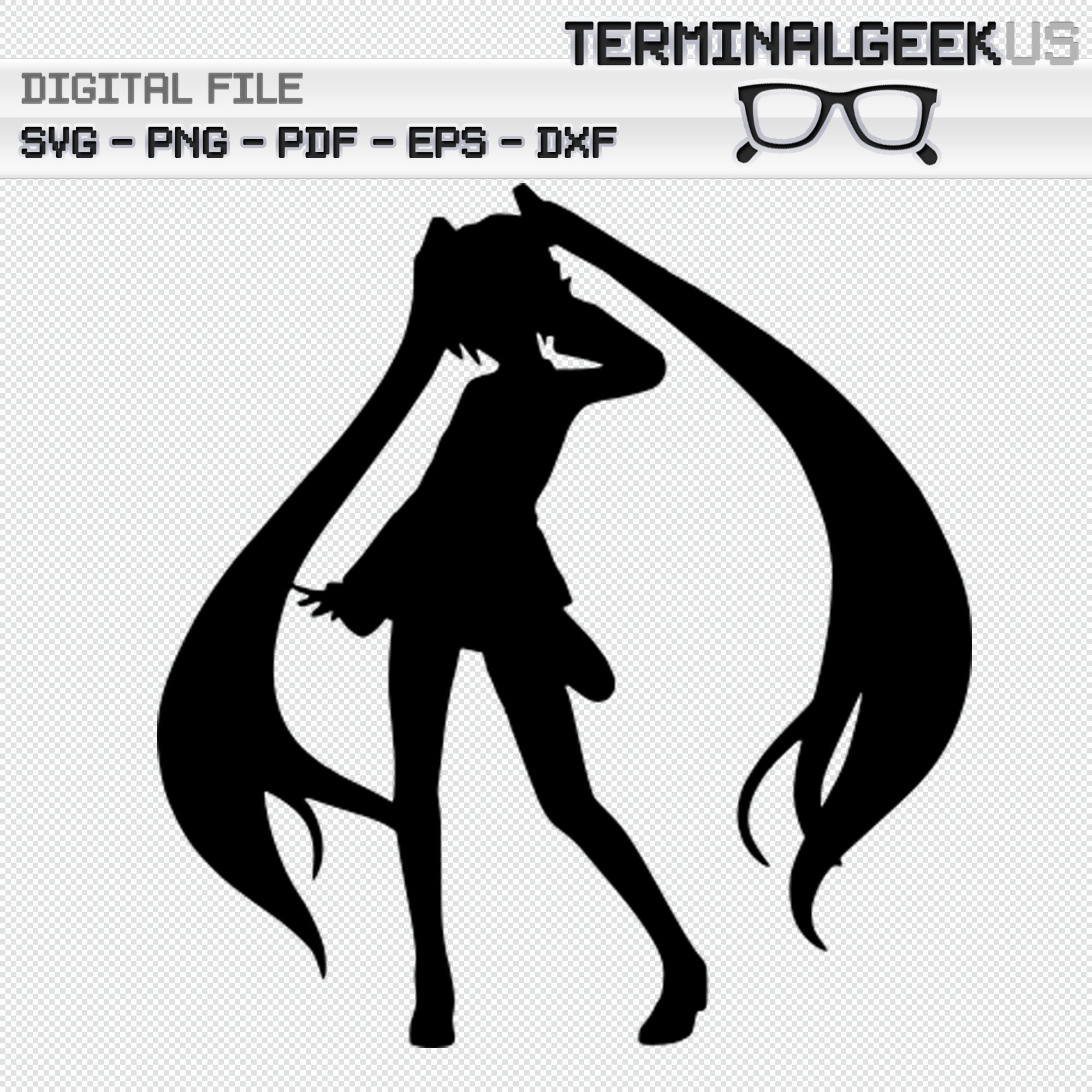 Hatsune Miku Anime Japan SVG DFX JPG Cricut Silhoutte Cut File - Etsy
