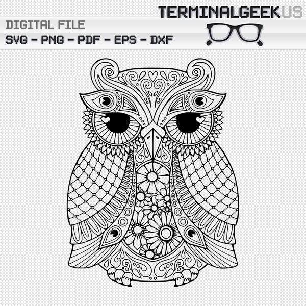 Owl Zentangle - Etsy