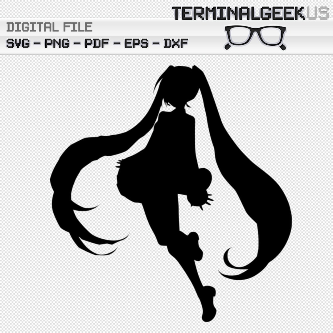 Hatsune Miku Anime Japan SVG DFX JPG Cricut Silhoutte Cut File - Etsy