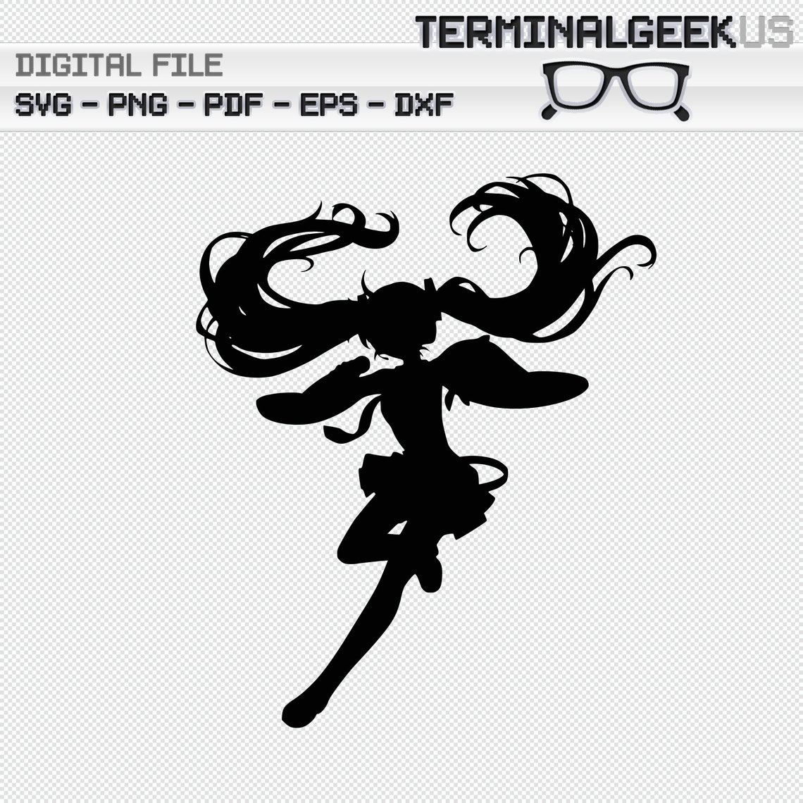 Hatsune Miku Anime Japan SVG DFX JPG Cricut Silhoutte Cut File - Etsy