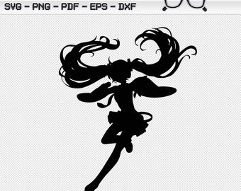Hatsune Miku Svg, Cricut Silhoutte Cut File, Anime Girl, Vocaloid ...