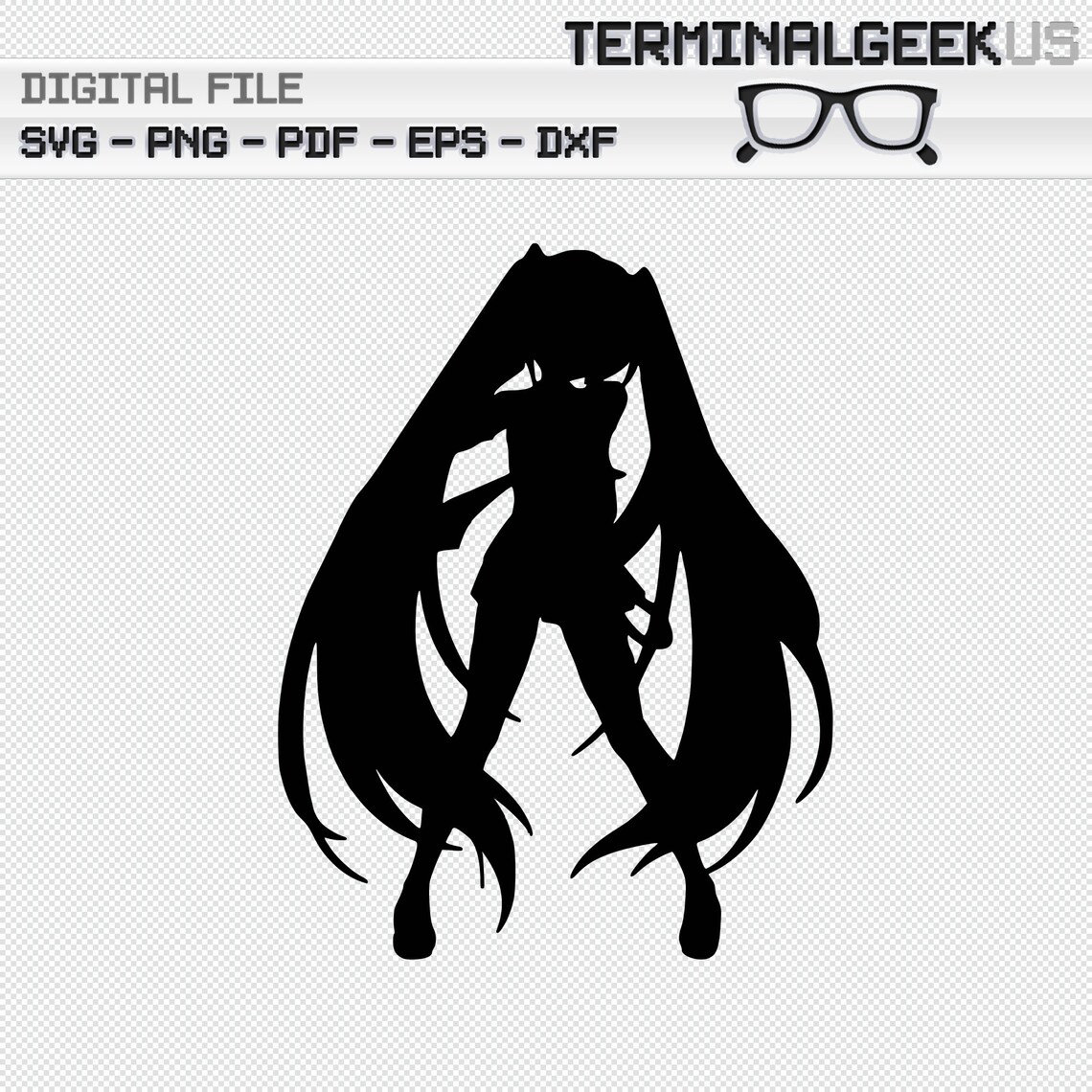 Hatsune Miku Anime Japan SVG DFX JPG Cricut Cut File - Etsy