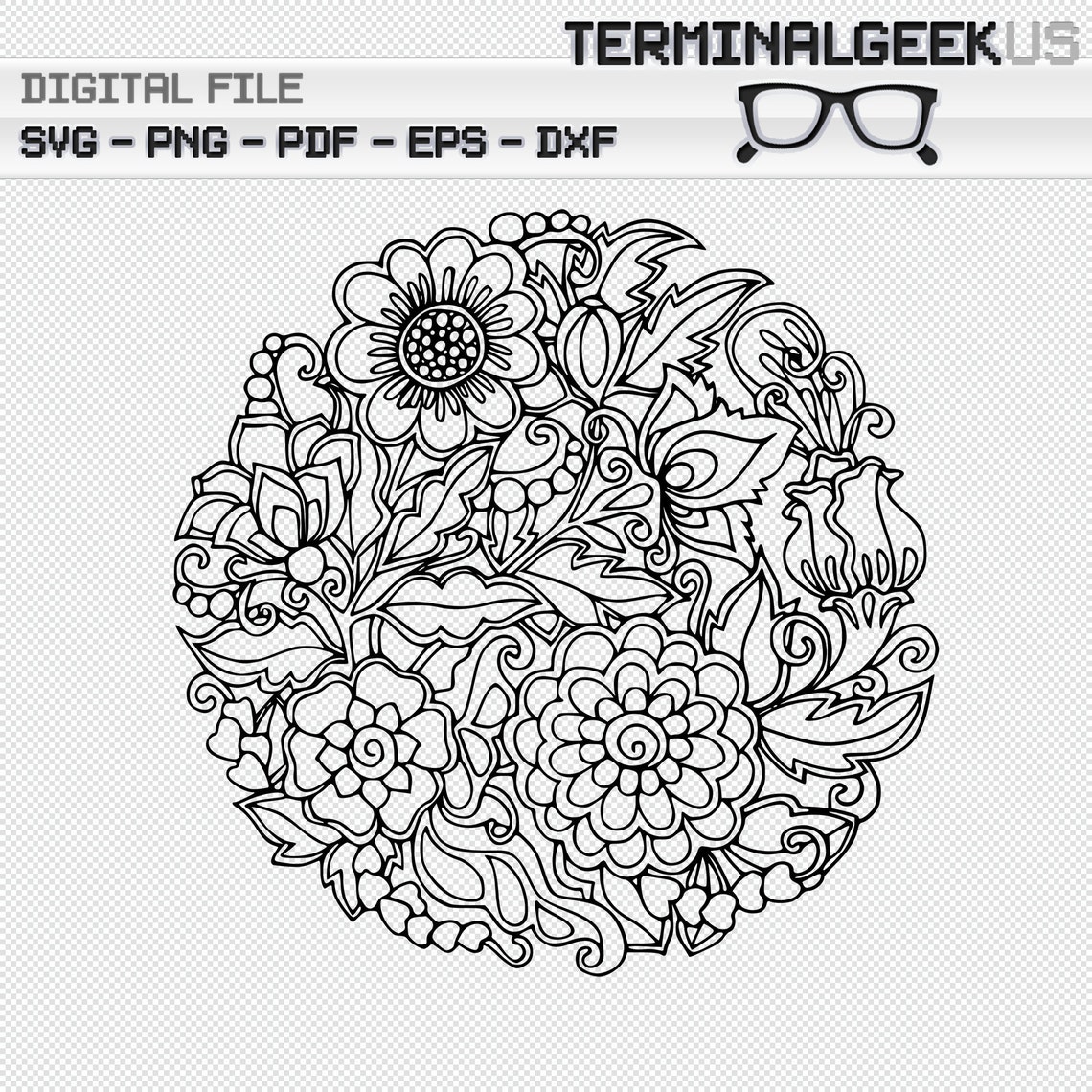 Flowers SVG PNG JPG Eps Pdf Dxf Cricut Silhoutte Adult - Etsy