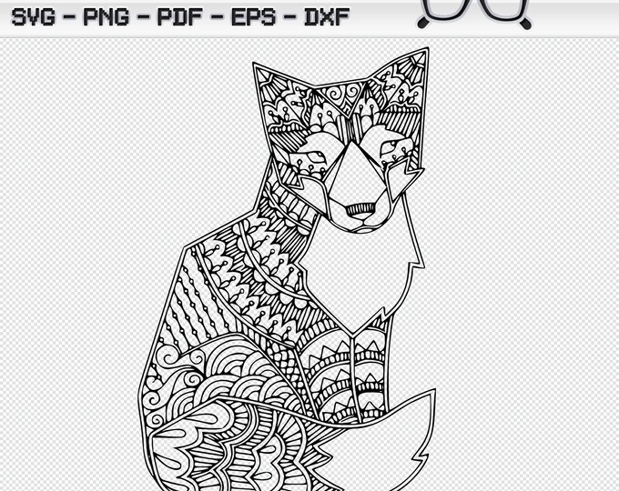 Zentangle Fox - Etsy