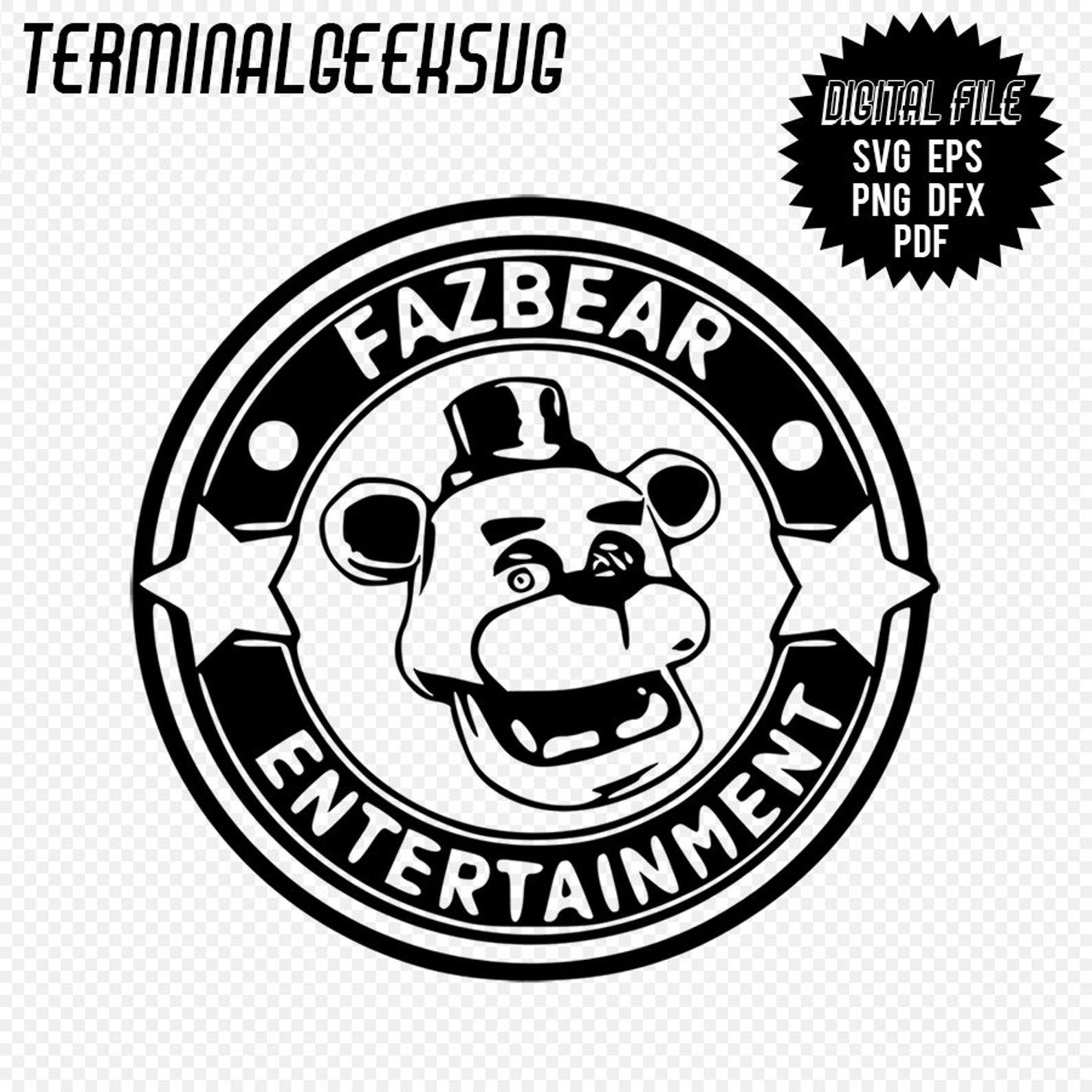 Five Nights at Freddy's Fazbear Entertainment Logo Svg Pdf - Etsy