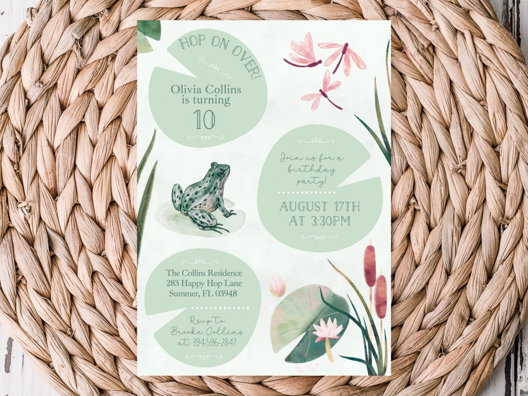 Frog Birthday Invitation | Printable | Frog Birthday Party | Swamp ...