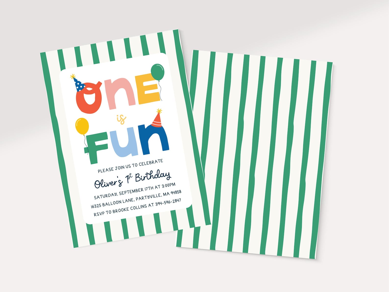 One is Fun Birthday Invitation | It's Fun to Be One | Colorful Birthday ...