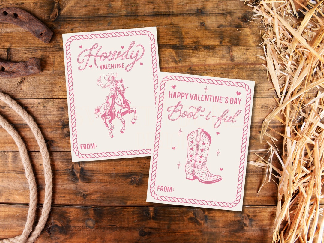 Howdy Valentines Day Cards | Cowgirl Valentine | Kids Valentines Cards ...
