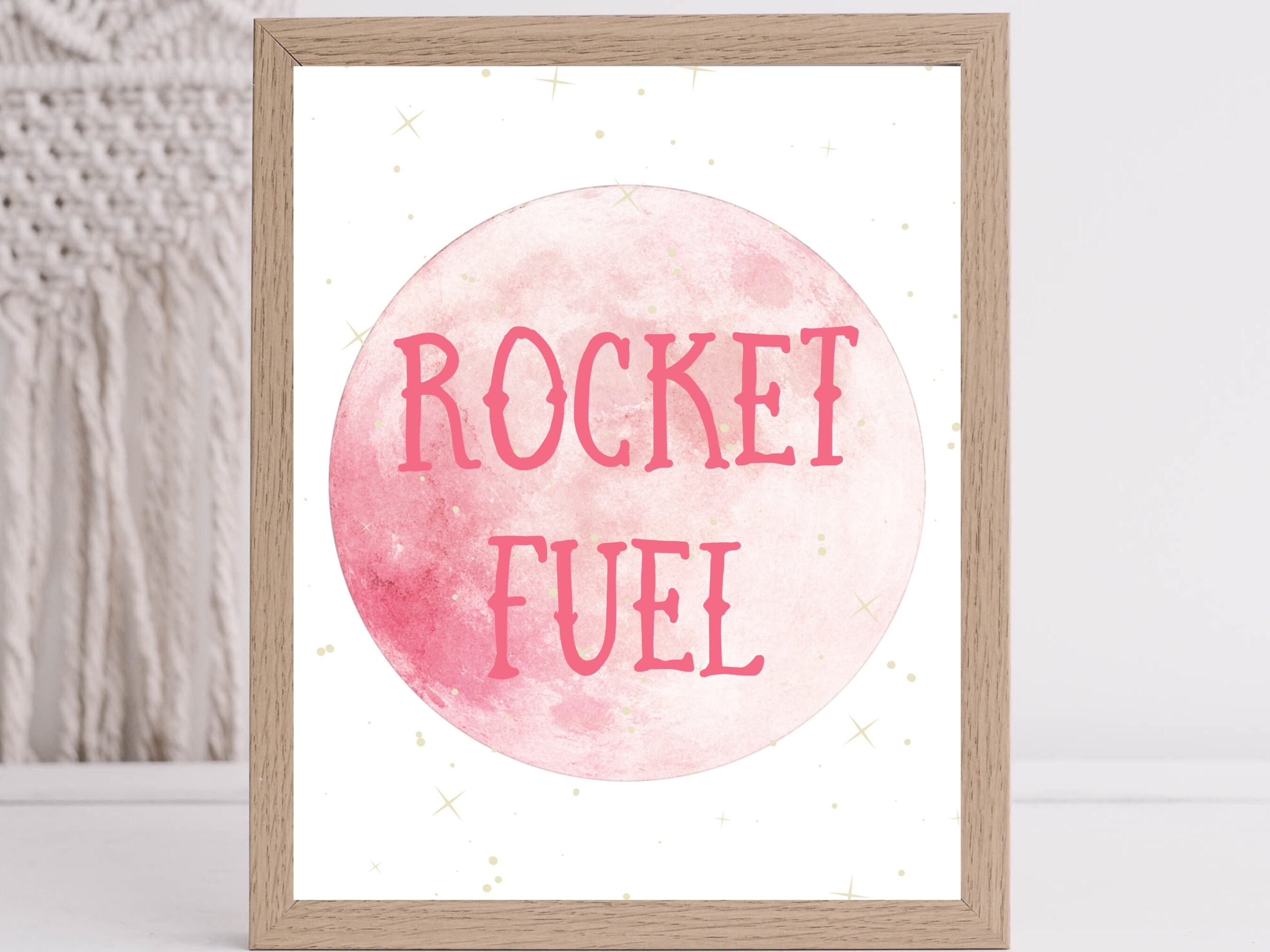 Galactic Party Pink Moon Rocket Fuel Sign Printable 8x10 Two | Etsy