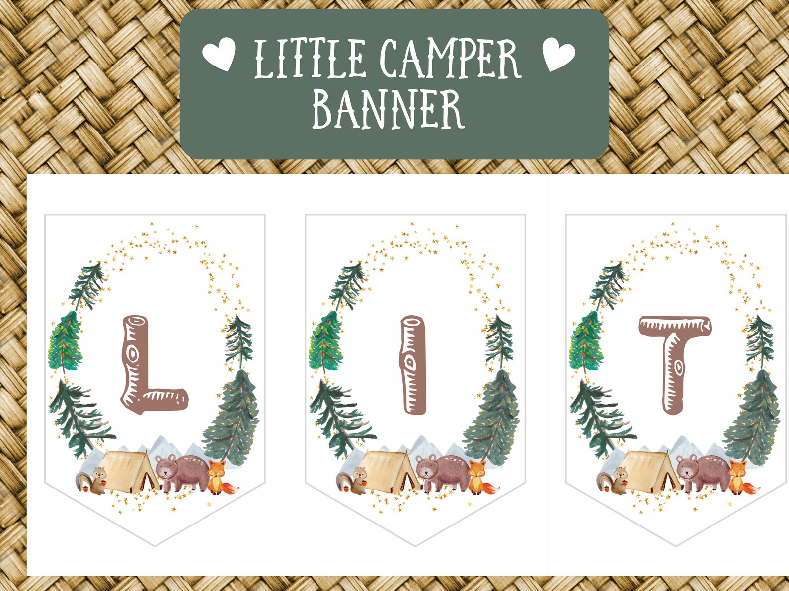 Little Camper Printable Banner Camping Bunting Banner Camp - Etsy