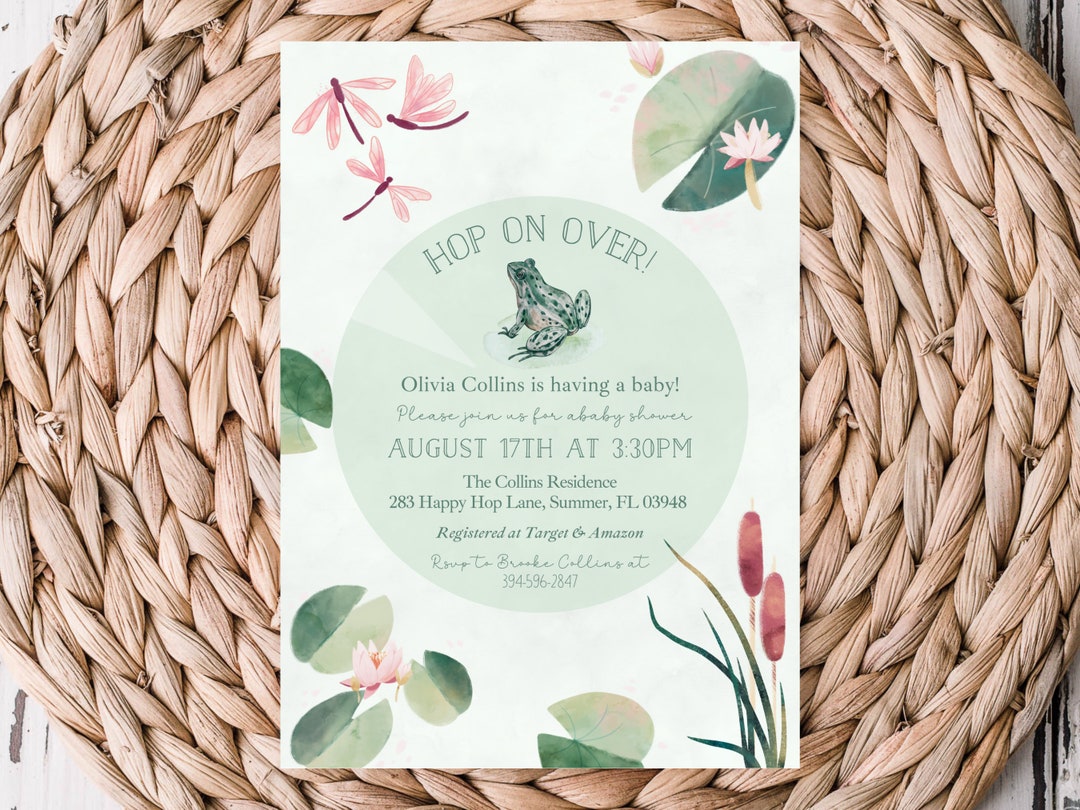 Frog Baby Shower Invitation | Printable | Frog Party | Swamp Baby ...
