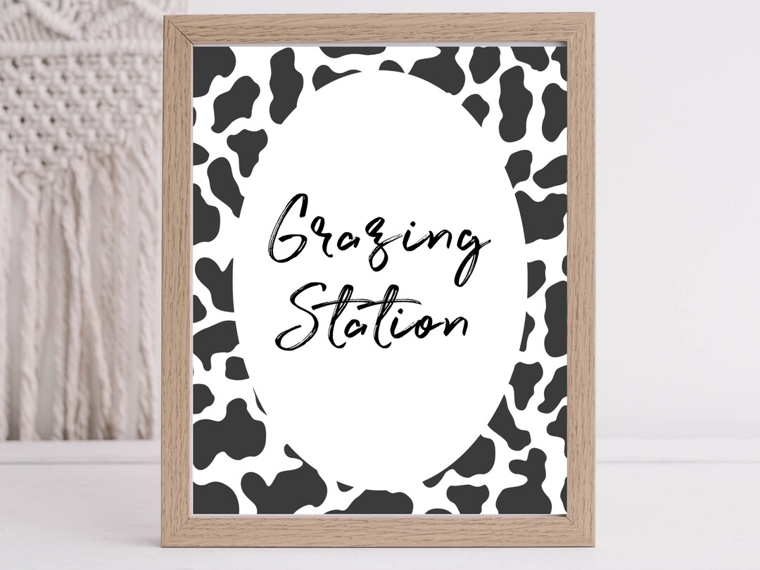 Cow Birthday Sign | Grazing Station | Cow Birthday | Cow Baby Shower ...
