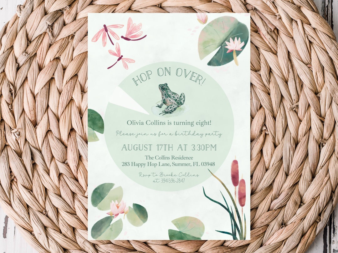 Frog Birthday Invitation | Printable | Frog Birthday Party | Swamp ...