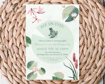 Frog Birthday Party Invite - Etsy