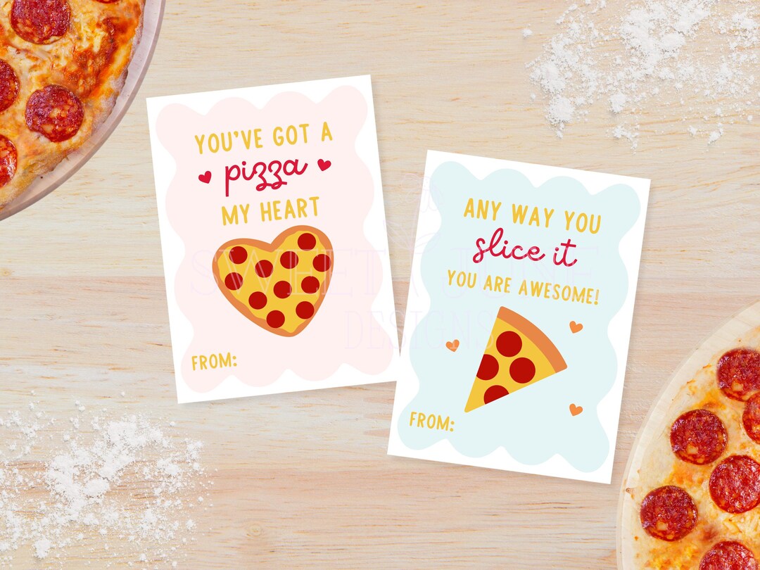 Pizza Valentines Day Cards School Valentine Kids Valentines Cards ...