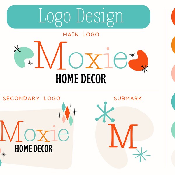 Mid Century Modern Logo Design - Etsy