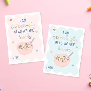 Cereal Valentines Day Cards | School Valentine | Kids Valentines Cards ...