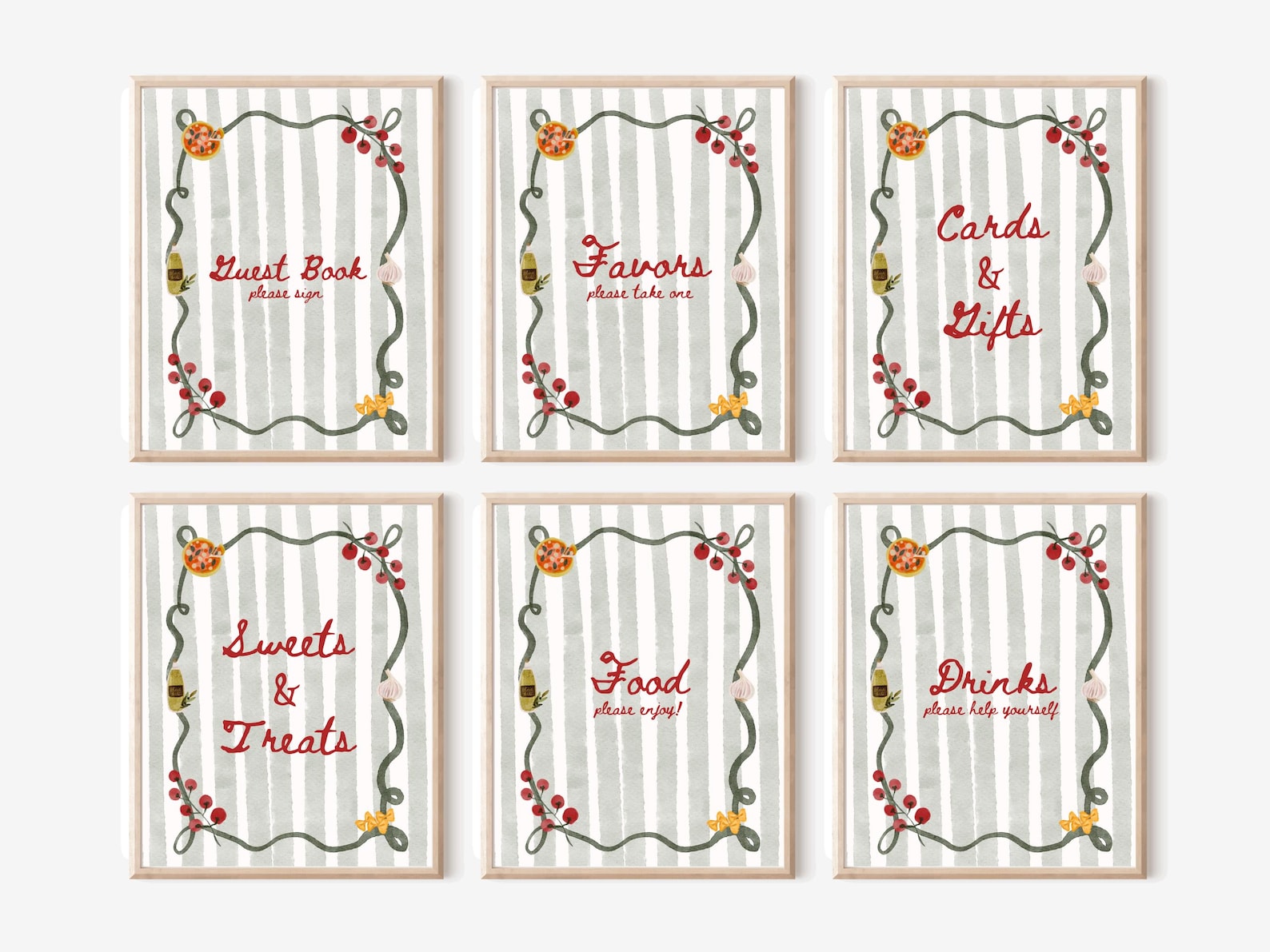 Italian Party Signs 8x10 | Italian Birthday | Italian Baby Shower ...