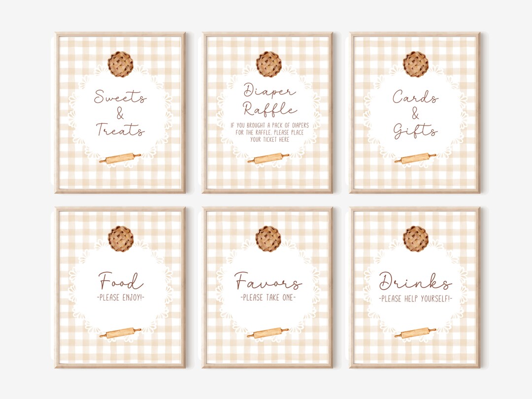 Cutie Pie Baby Shower Signs | Diaper Raffle Sign | Sweet as Pie | Gift ...