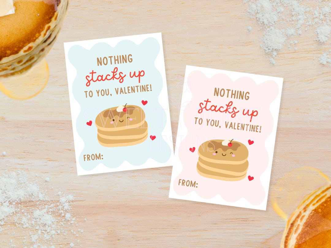 Pancake Valentines Day Cards | School Valentine | Kids Valentines Cards ...