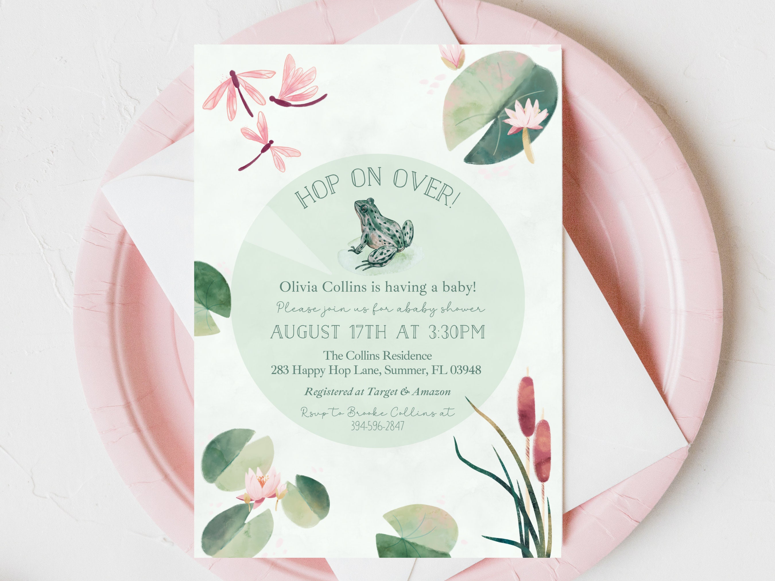 Frog Baby Shower Invitation | Printable | Frog Party | Swamp Baby ...