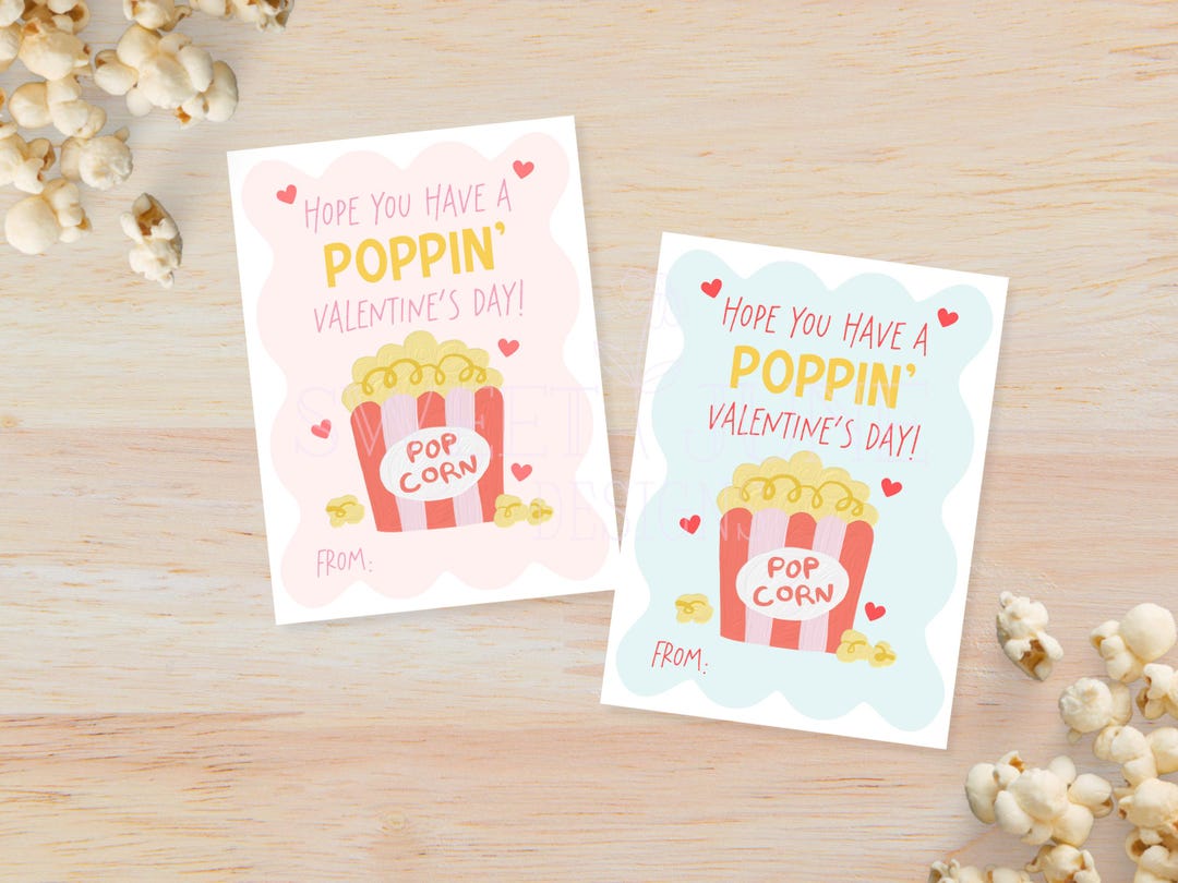 Popcorn Valentines Day Cards School Valentine Kids Valentines Cards ...