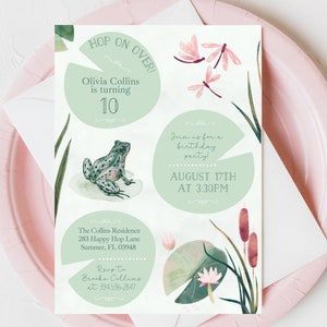 Frog Birthday Invitation | Printable | Frog Birthday Party | Swamp ...
