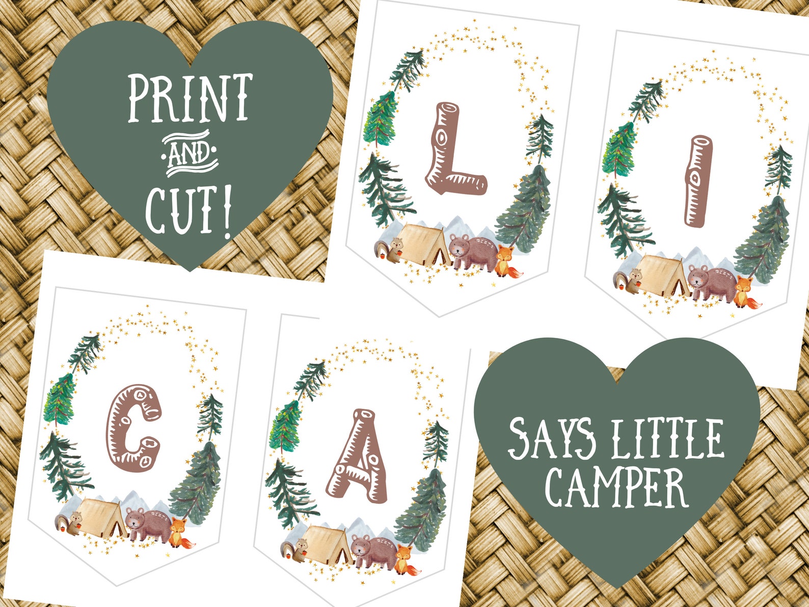 Little Camper Printable Banner Camping Bunting Banner Camp - Etsy