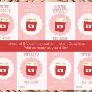 Jam Valentines Day Cards Kids Classroom Valentine Cards Instant ...