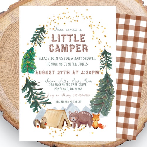 Camping Baby Shower Invitation Camp Baby Shower Invite - Etsy