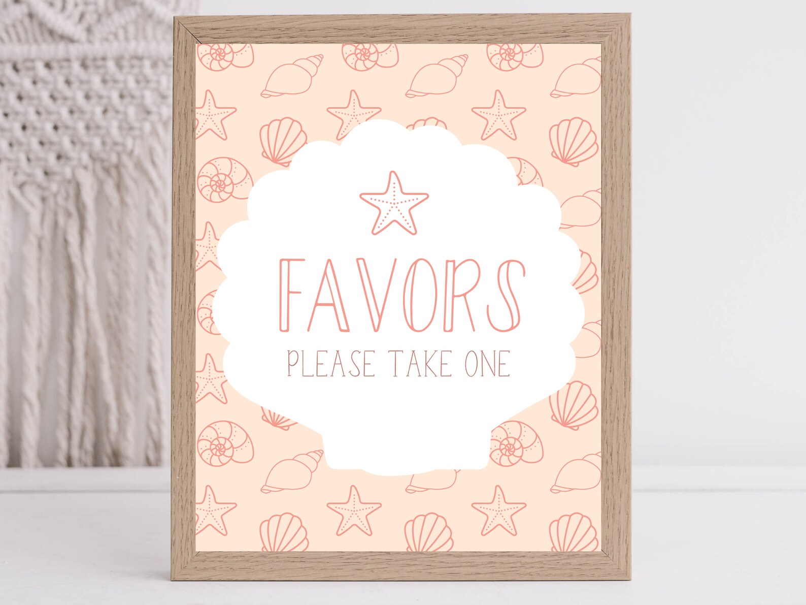 Favors Sign Beach Babe Birthday Shell Birthday Printable - Etsy
