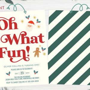 Oh What Fun It is to Be One | Oh What Fun Invitation | Santa ...