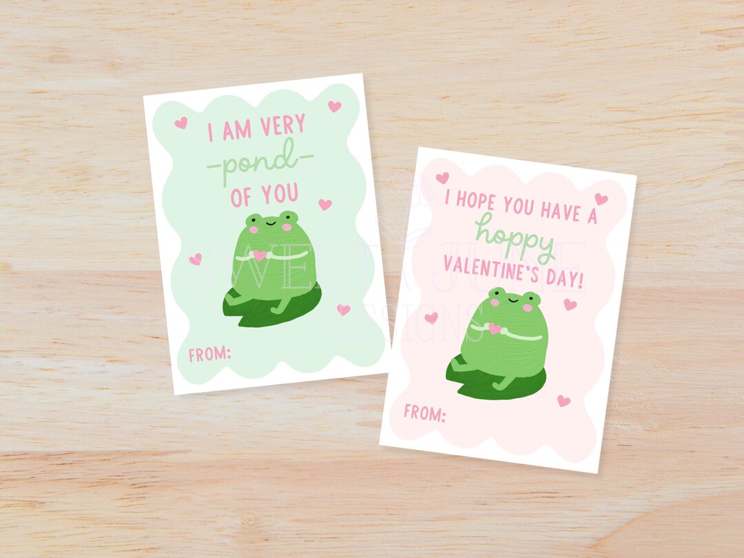 Frog Valentines Day Cards | School Valentine | Kids Valentines Cards ...