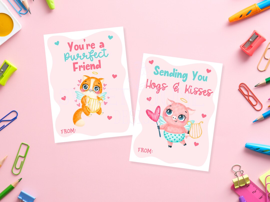 Animal Valentines Day Cards School Valentine Kids Valentines Cards ...