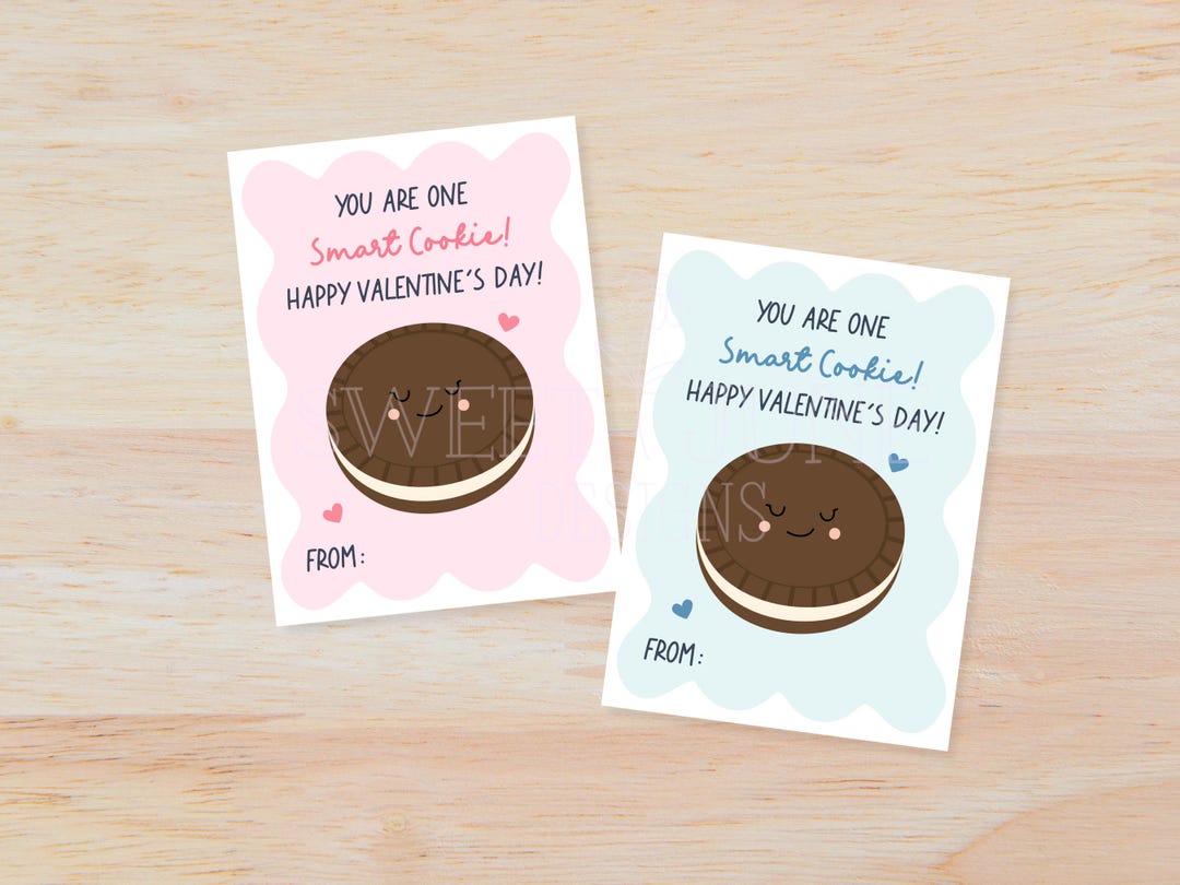 Cookie Valentines Day Cards | School Valentine | Kids Valentines Cards ...
